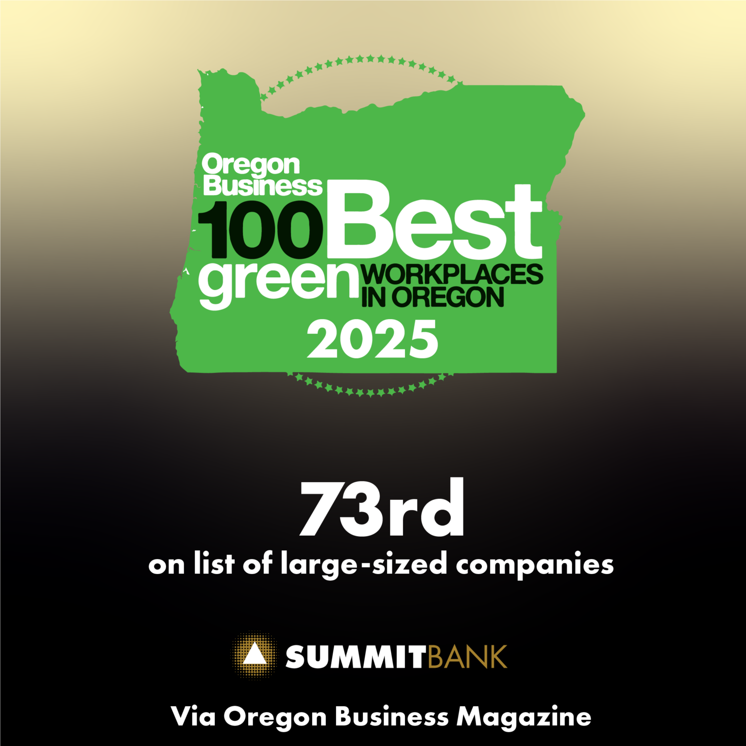 Summit Bank Earns Top Rankings in Oregon Business Magazine - Summit Bank